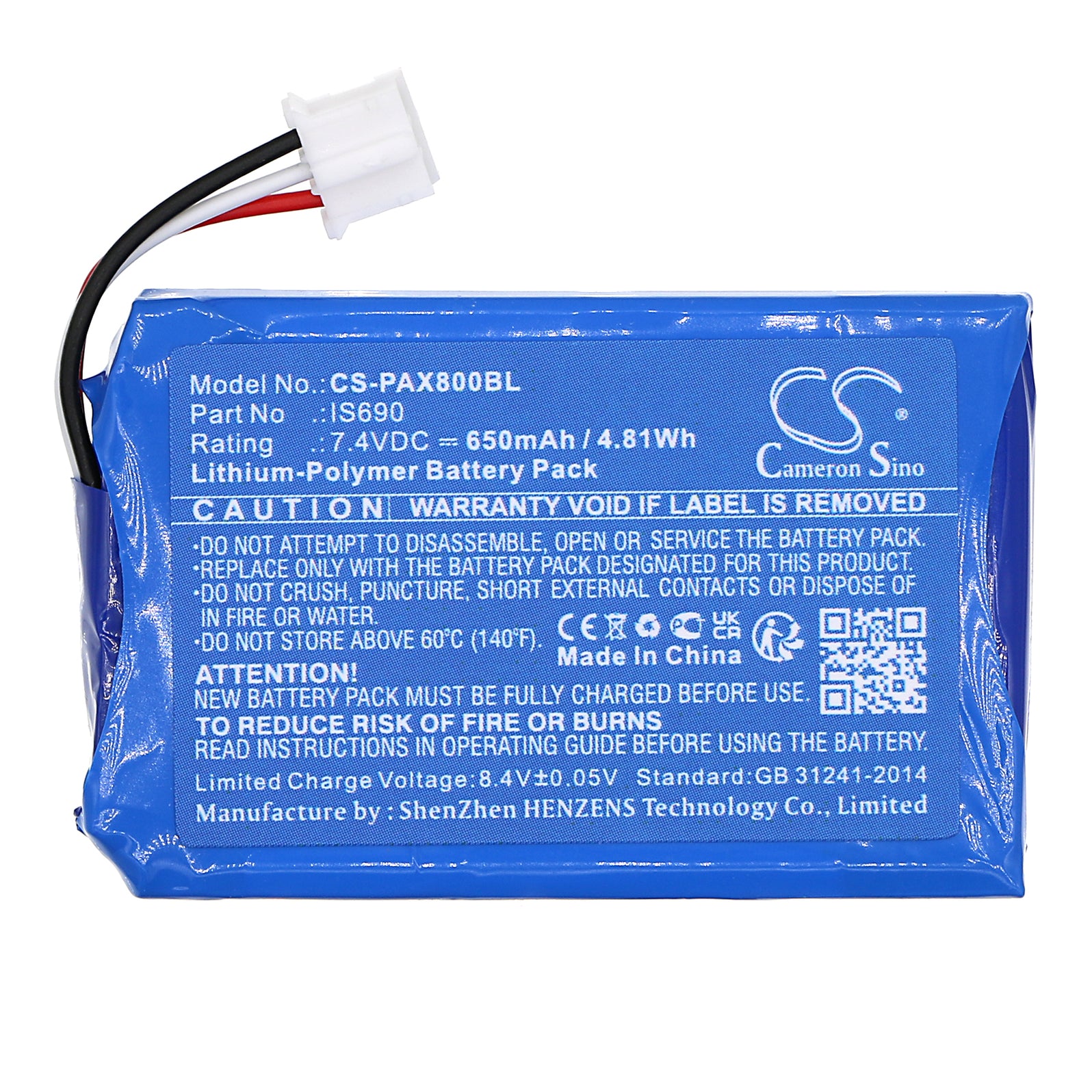 PAX Q80 Payment Terminal Replacement Battery: BatteryClerk.ca
